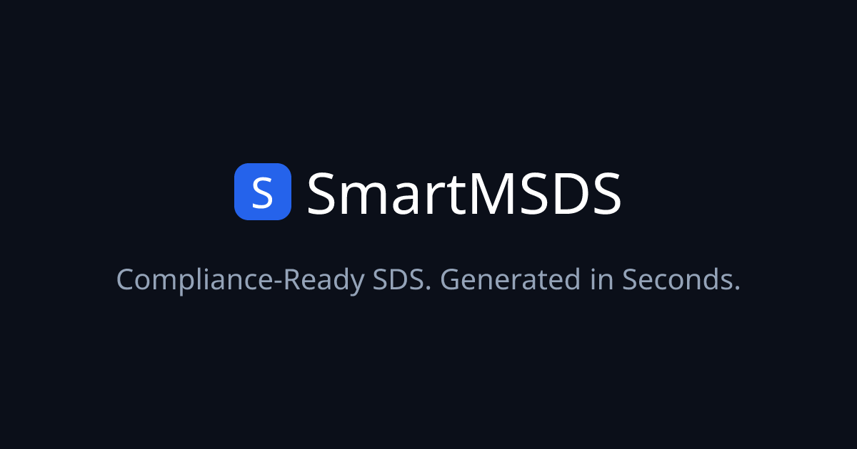 SmartMSDS – AI-Generated SDS in Seconds